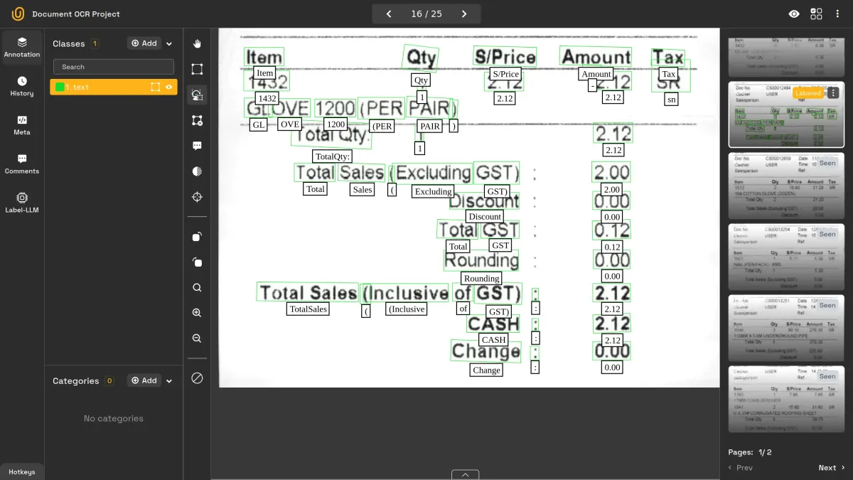 Invoice OCR Annotation with Unitlab AI